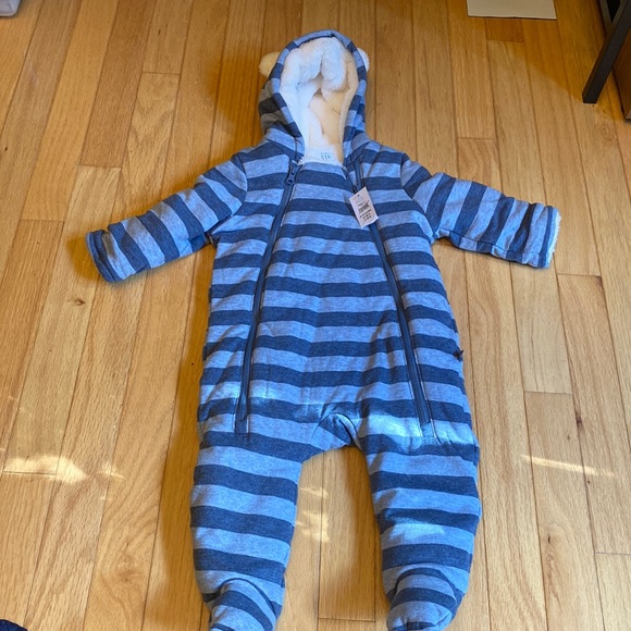 GAP | Jackets & Coats | Nwt Gap Snowsuit Blue Stripe Exterior With ...